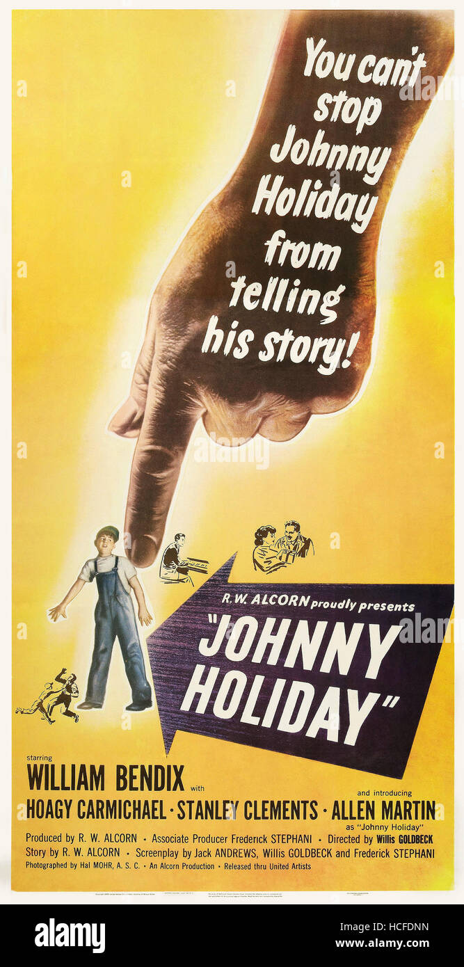 JOHNNY HOLIDAY, US poster art, Allen Martin Jr., 1949 Stock Photo - Alamy