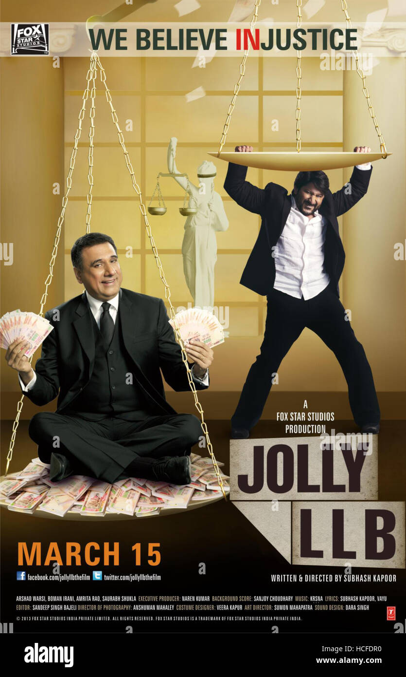 JOLLY LLB, International poster art, from left: Boman Irani, Arshad ...