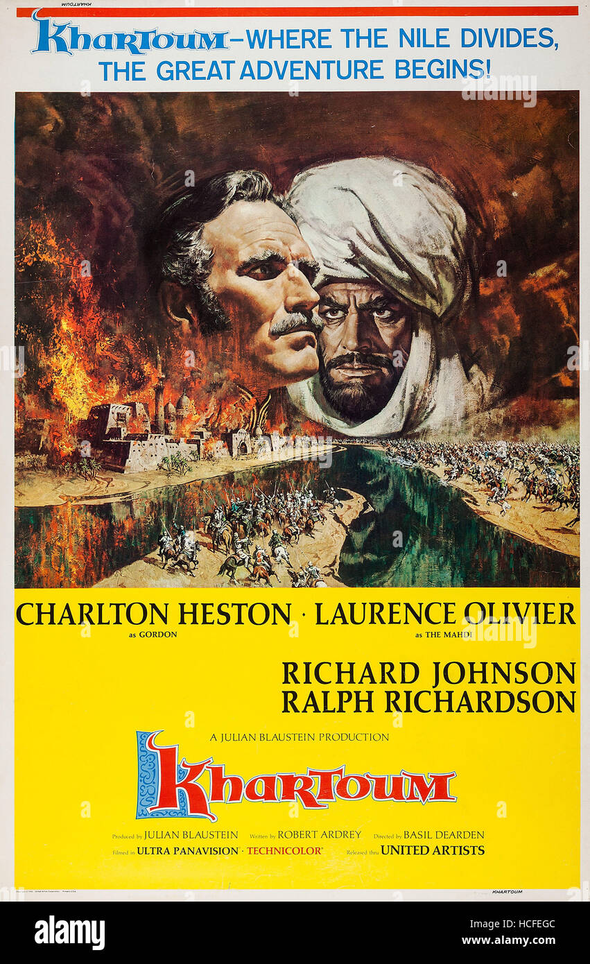 KHARTOUM, US poster art, from left: Charlton Heston, Laurence Olivier ...
