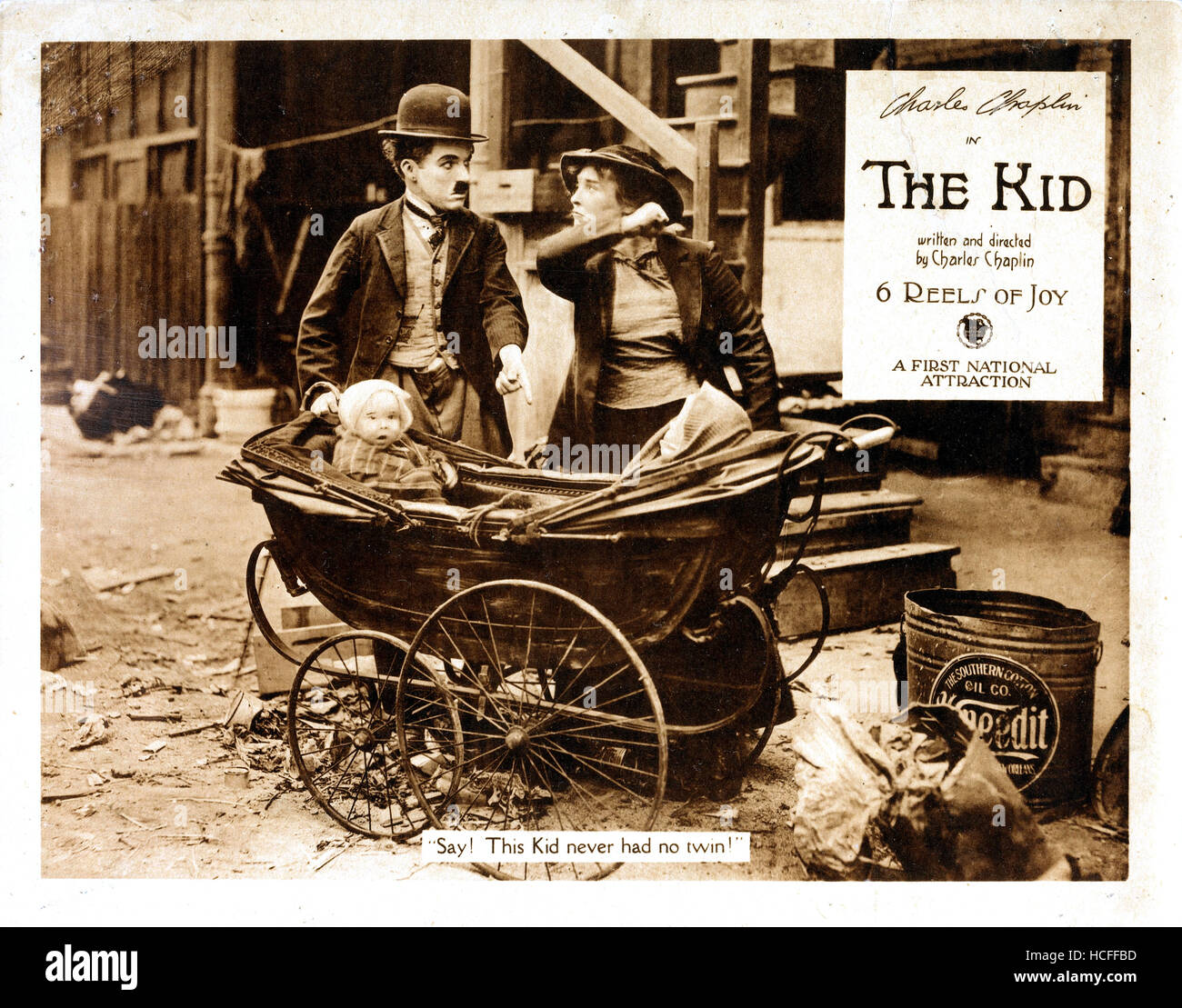 THE KID, lobbycard, from left: Charles Chaplin, Edith Wilson, 1921 ...