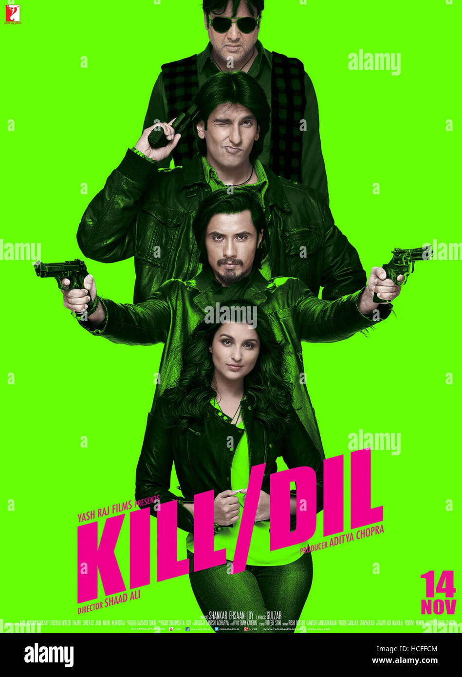 KILL DIL, poster art, from left: Govinda, Ranveer Singh, Ali Zafar ...