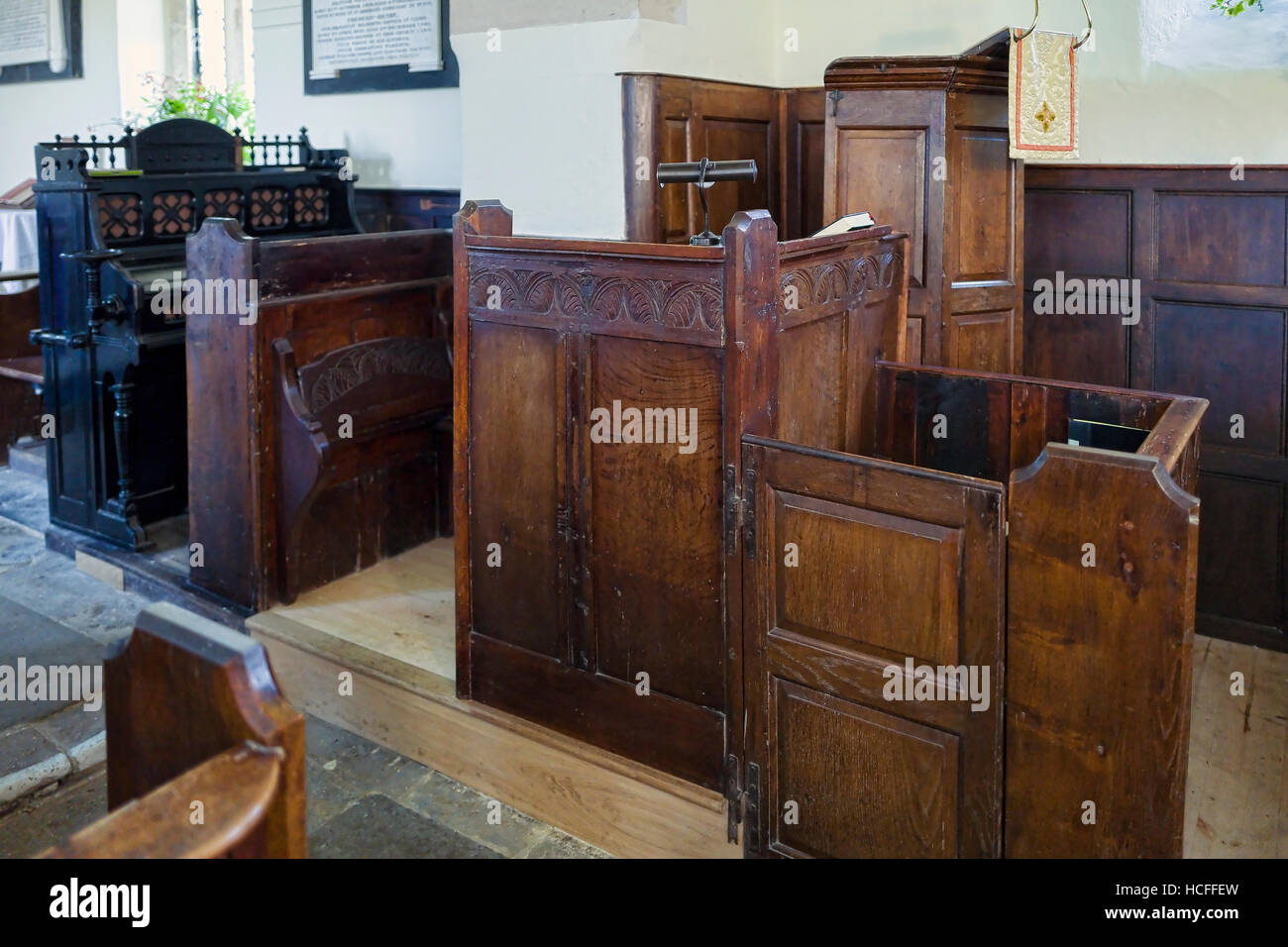 Unusual three-tiered pulpit in Anglican church in Alton Barnes ...