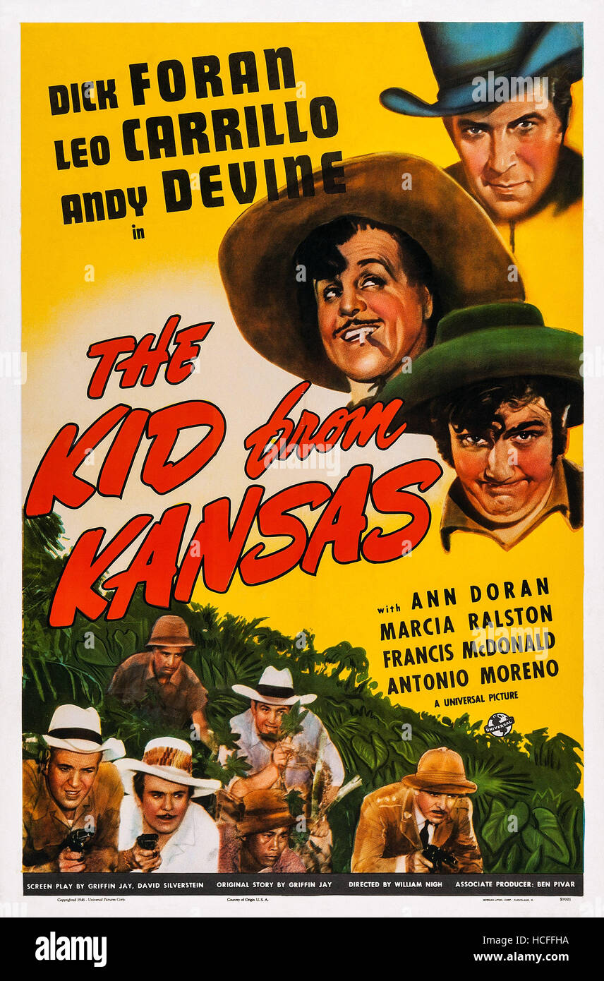 THE KID FROM KANSAS, US poster art, from top right: Dick Foran, Leo ...