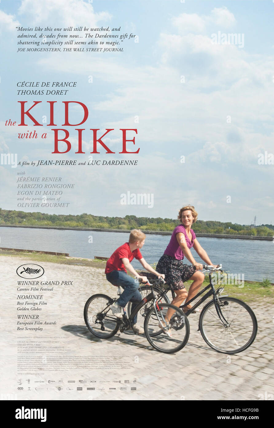 THE KID WITH A BIKE, (aka LE GAMIN AU VELO), US poster art, from left ...