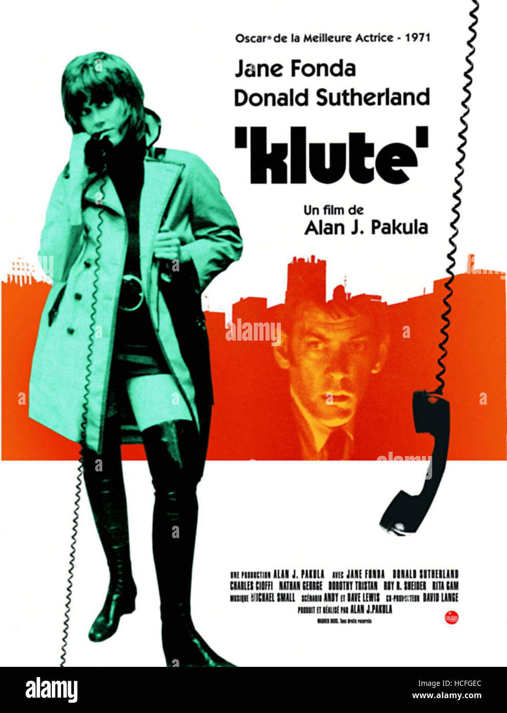 KLUTE, Jane Fonda, Donald Sutherland, (French poster art), 1971 Stock ...