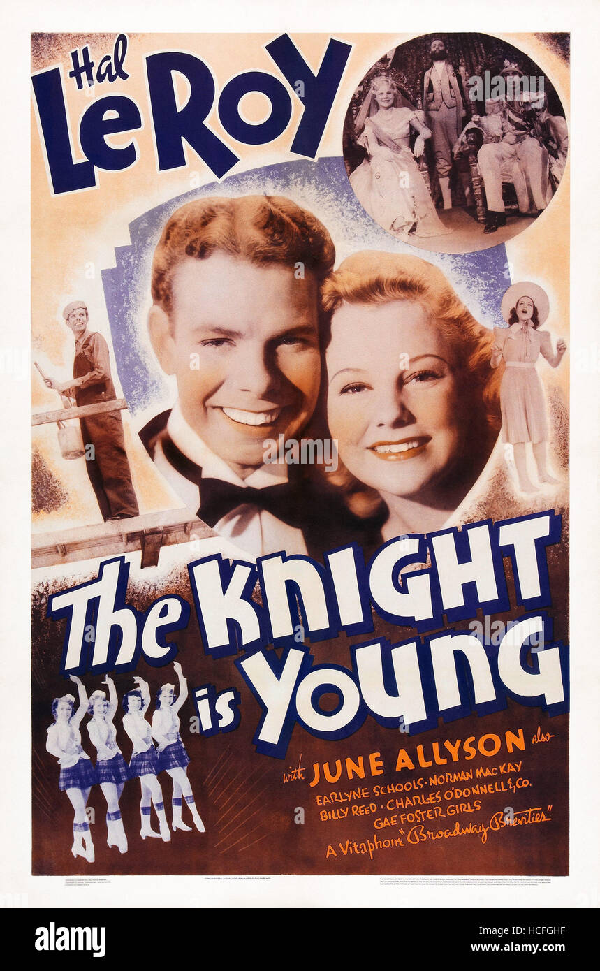 THE KNIGHT IS YOUNG, US poster art, from left: Hal Le Roy, June Allyson ...