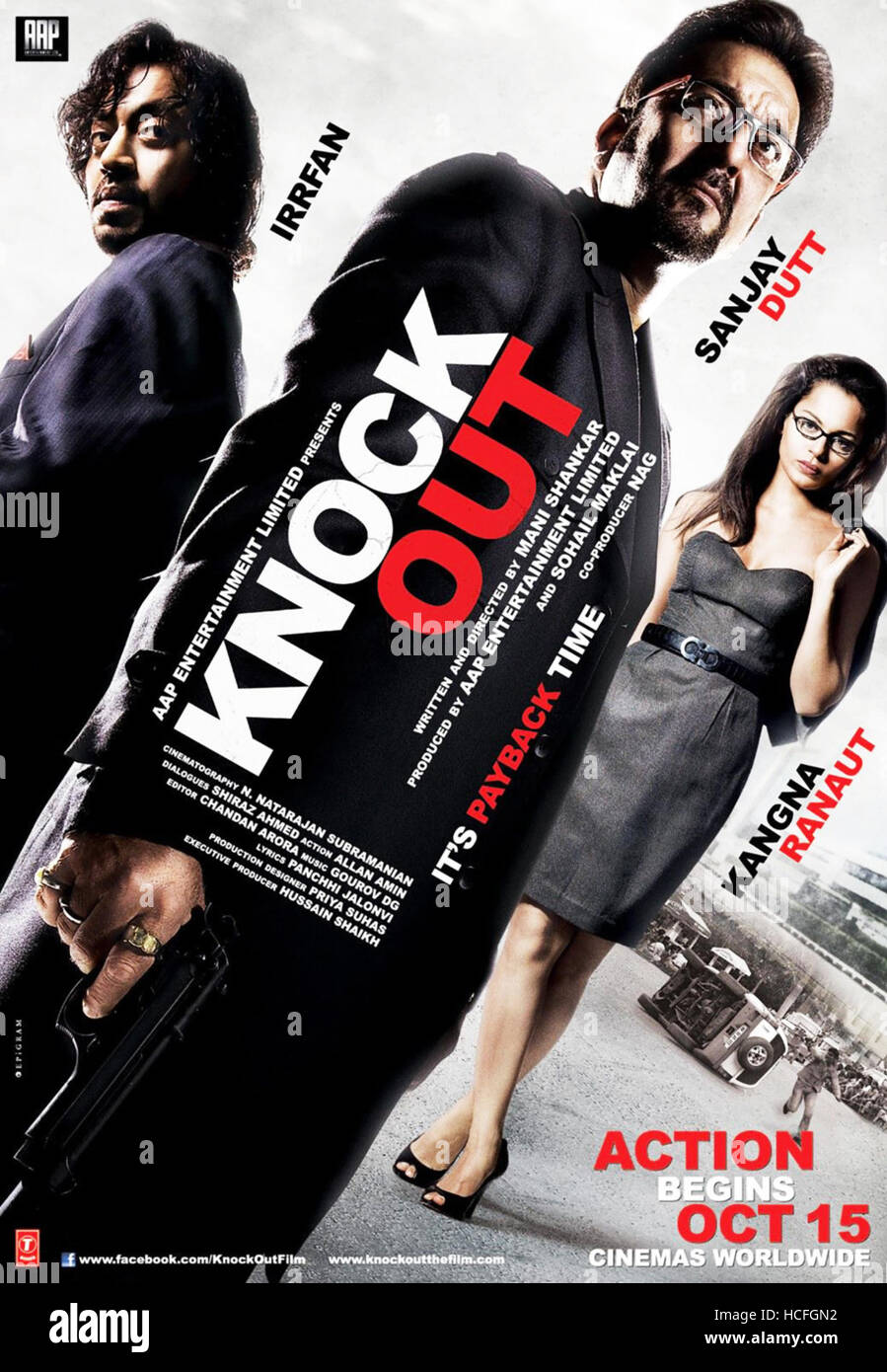 KNOCK OUT, poster, from left: Irrfan Khan, Sanjay Dutt, Kangana Ranaut ...