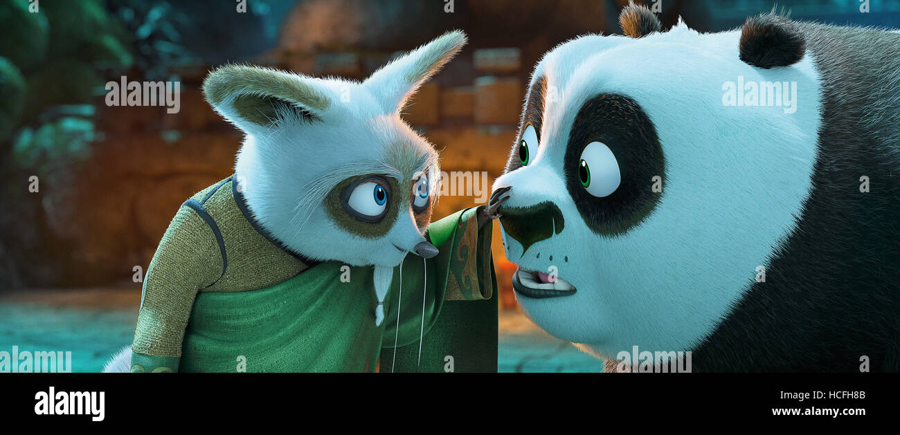 KUNG FU PANDA 3, from left: Shifu (voice: Dustin Hoffman), Po (voice ...