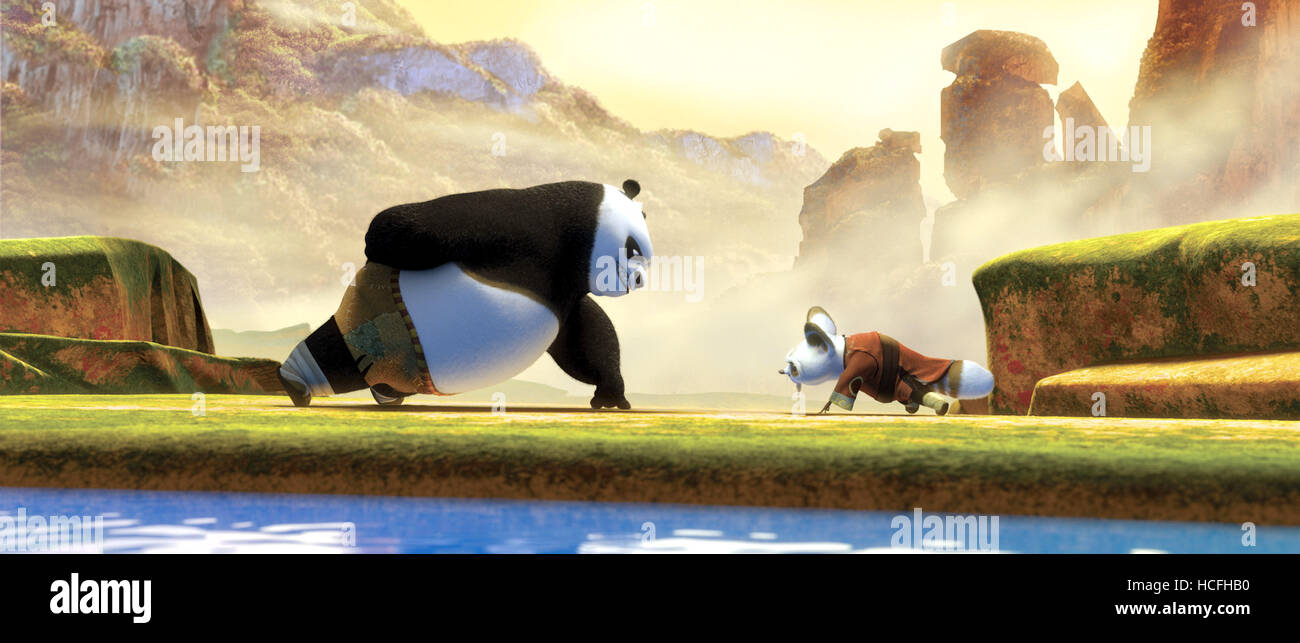 KUNG FU PANDA, Po the Panda (voice: Jack Black), Shifu (voice: Dustin ...