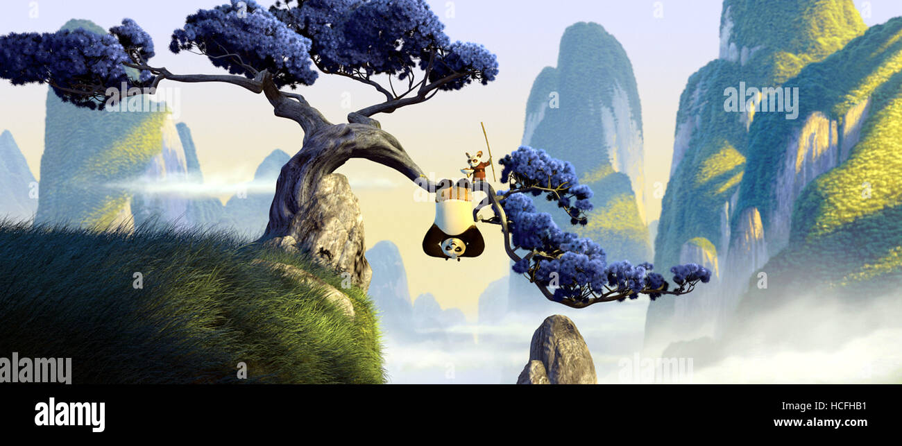 KUNG FU PANDA, Po the Panda (voice: Jack Black), Shifu (voice: Dustin ...