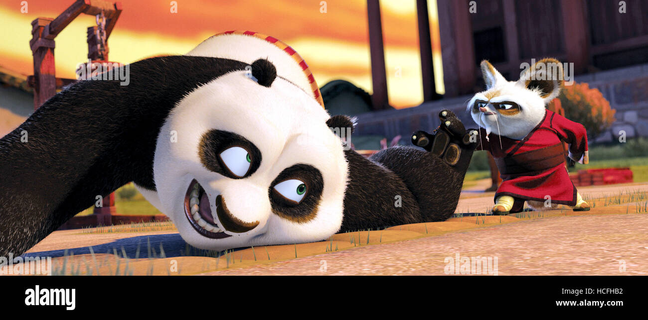 KUNG FU PANDA, Po the Panda (voice: Jack Black), Shifu (voice: Dustin ...