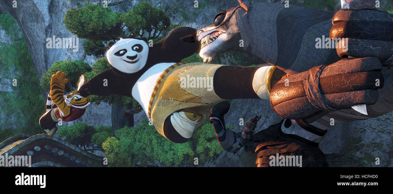 KUNG FU PANDA 2, Tigress (back left, voice: Angelina Jolie), Po (center ...