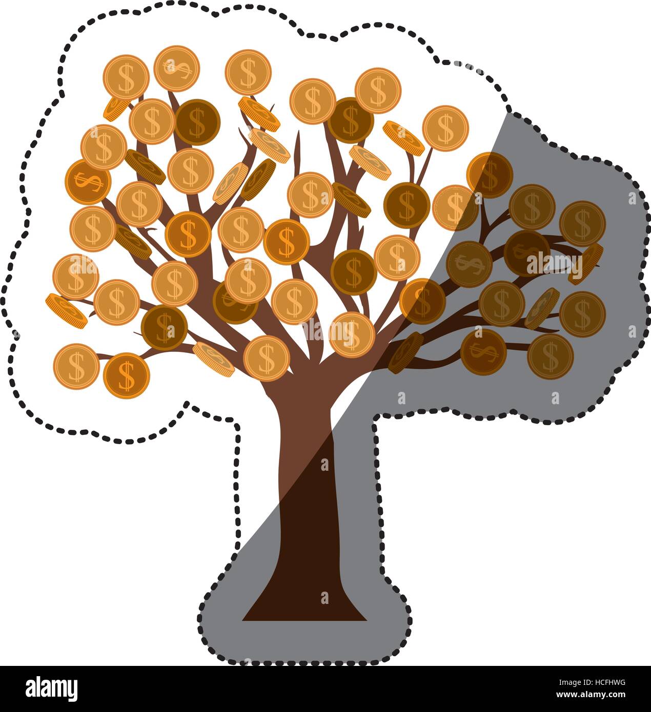 Isolated tree of coins design Stock Vector Image & Art - Alamy