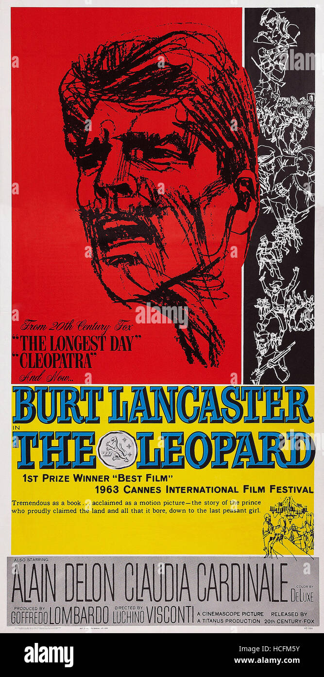 THE LEOPARD, (aka IL GATTOPARDO), US poster art, Burt Lancaster, 1963. TM & Copyright ©20th ...