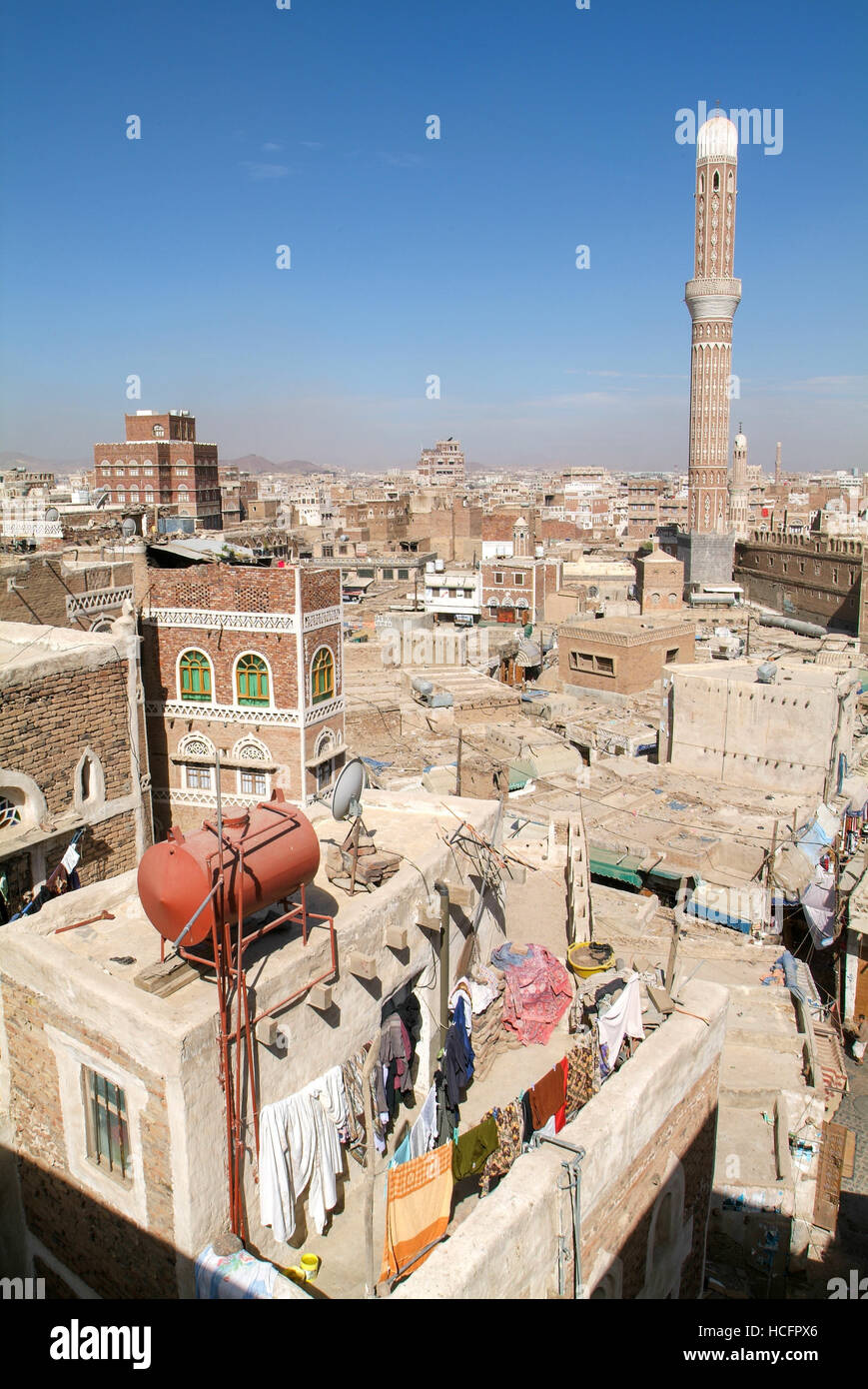 The decorated houses of old Sana, unesco world heritage Stock Photo - Alamy