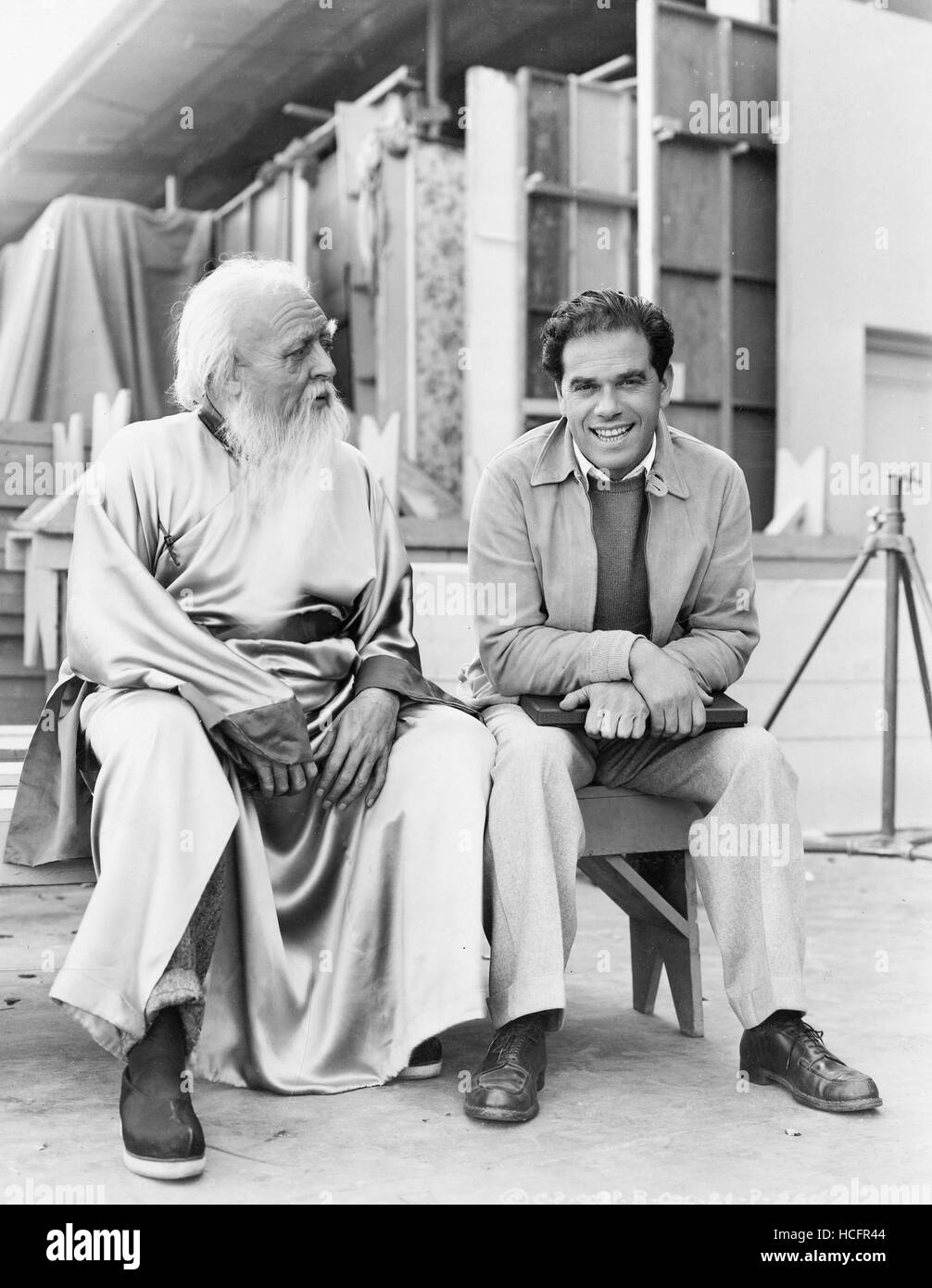 LOST HORIZON, from left: Walter Connolly, director Frank Capra, on set ...