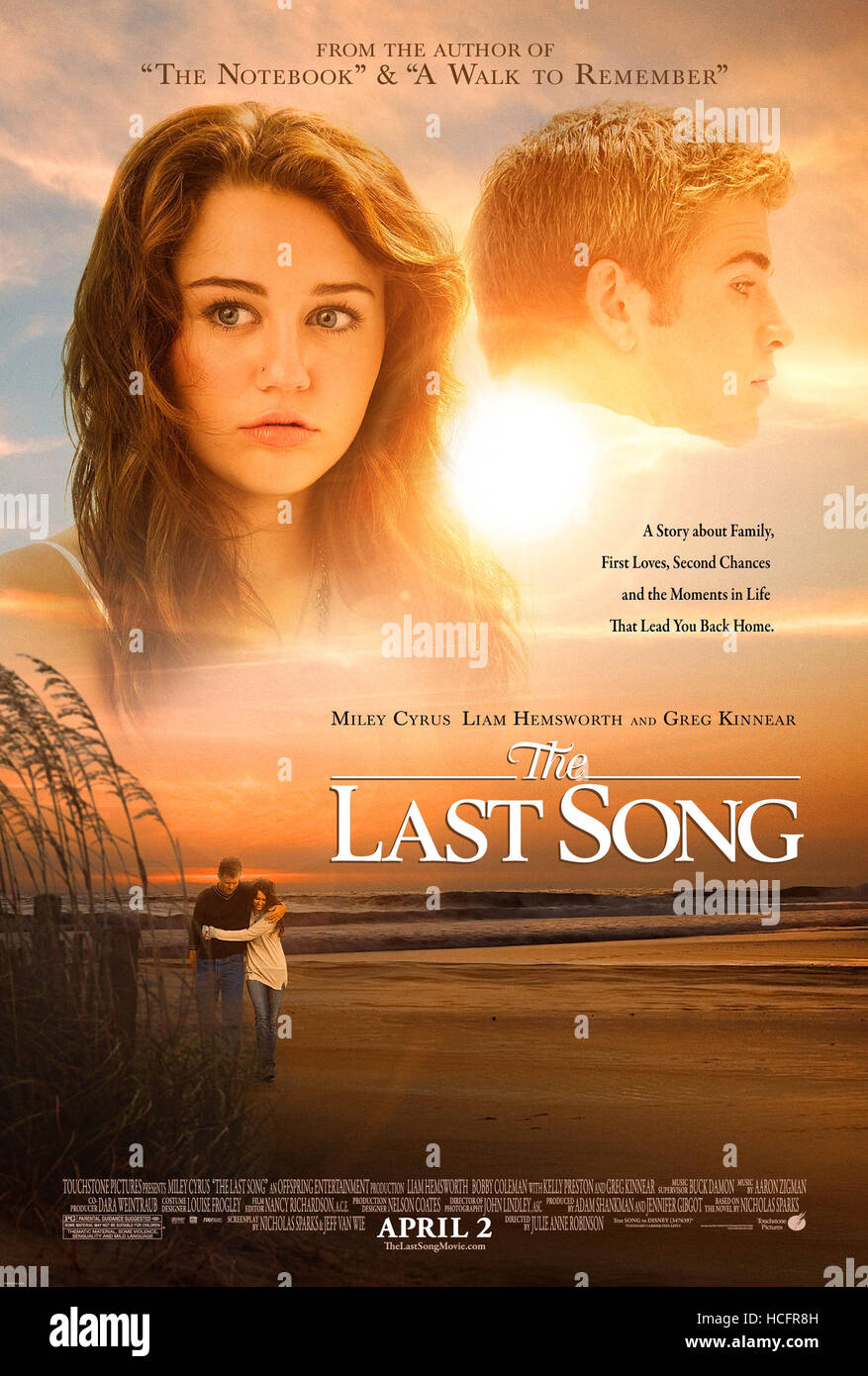 THE LAST SONG, top, from left: Miley Cyrus, Liam Hemsworth, bottom ...
