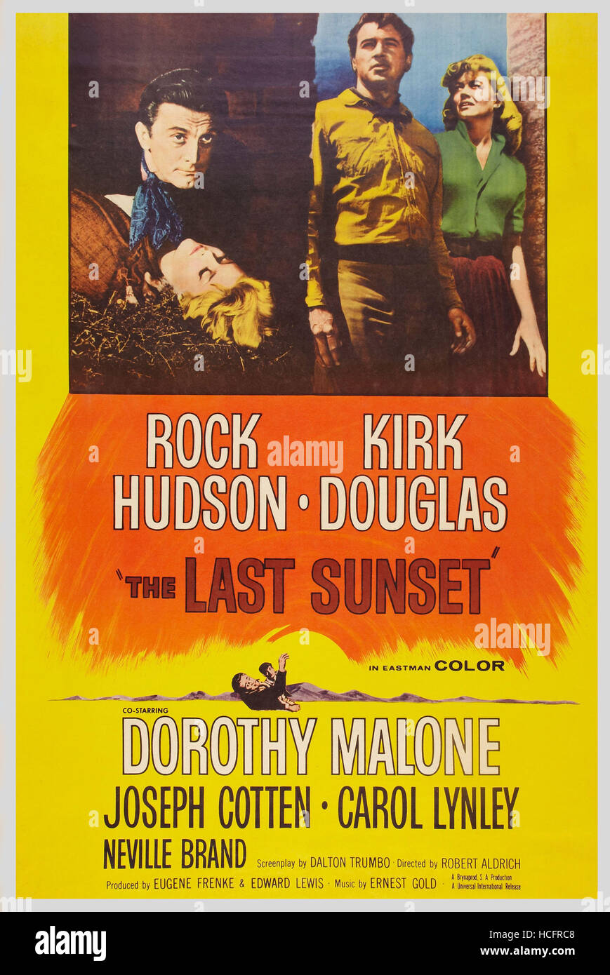 THE LAST SUNSET, US poster art, from let: Kirk Douglas, Carol Linley, Rock Hudson, Dorothy ...