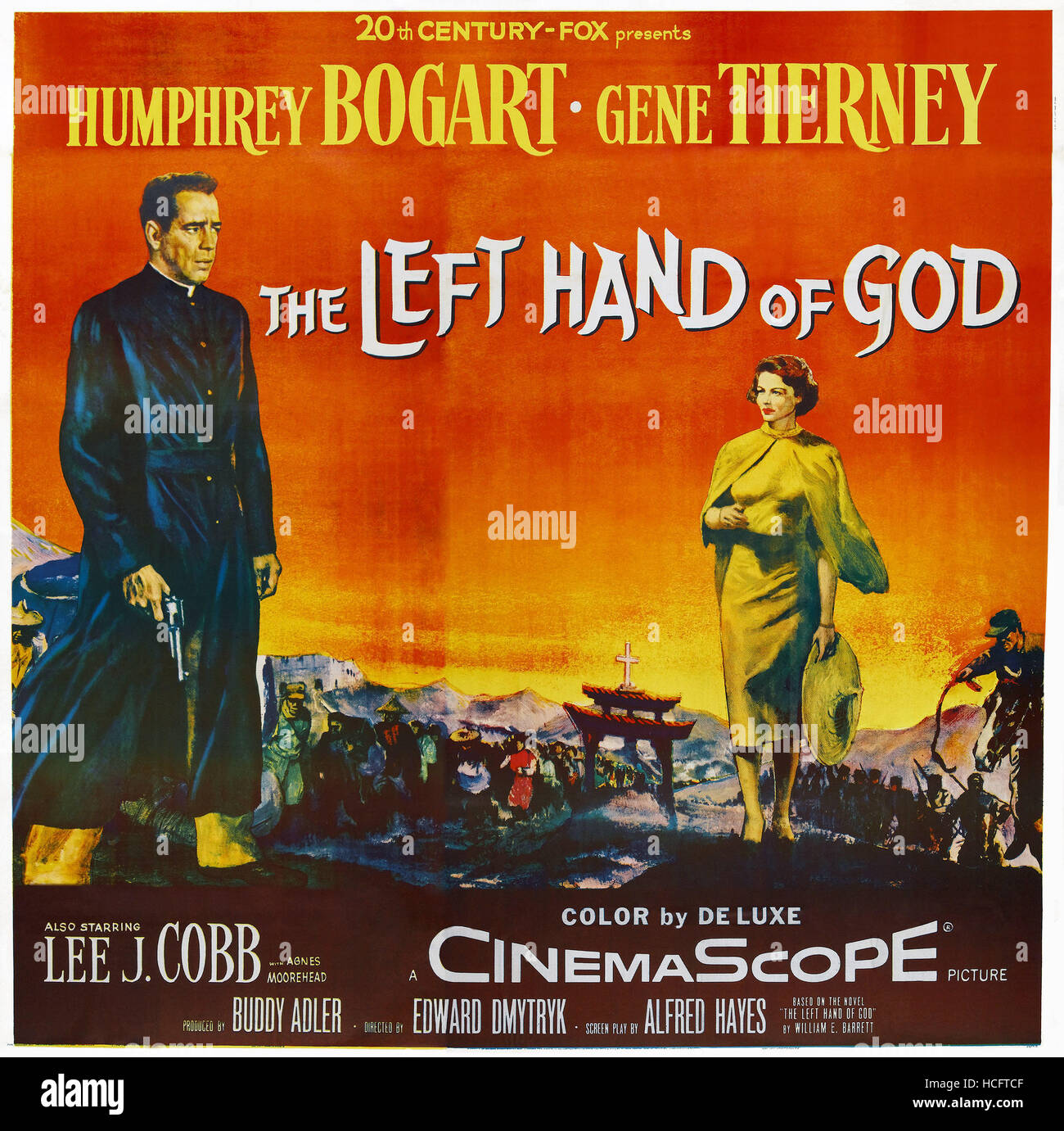 THE LEFT HAND OF GOD, poster art l-r: Humphrey Bogart, Gene Tierney ...