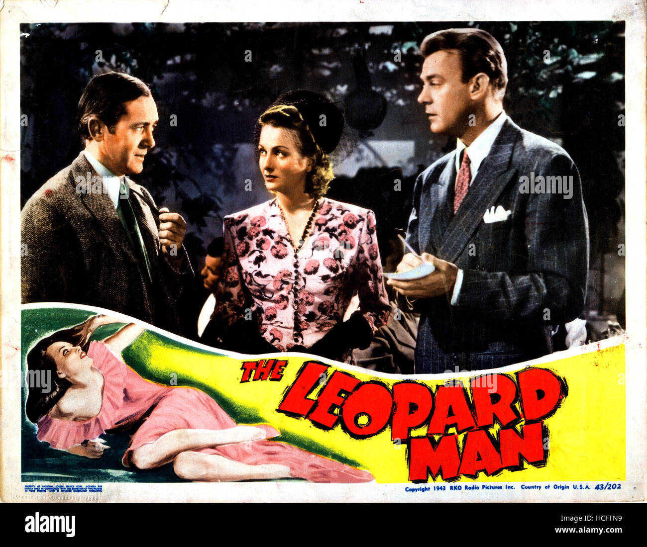 THE LEOPARD MAN, from left, James Bell, Jean Brooks, Dennis O'Keefe ...