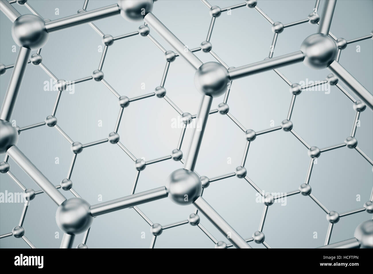rendering abstract nanotechnology hexagonal geometric form close-up ...