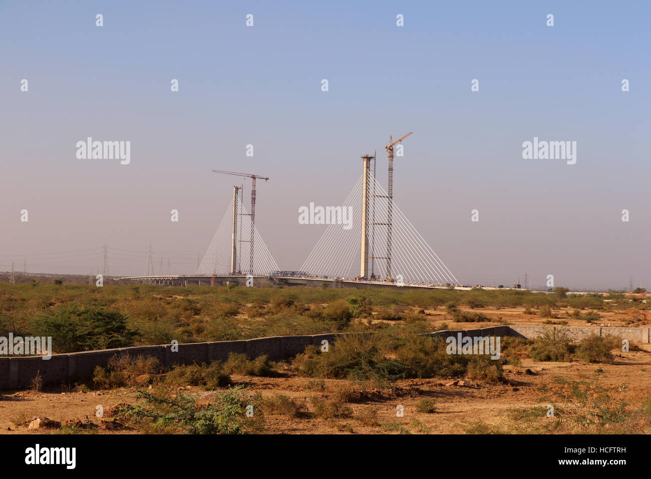 The hanging bridge over chamble river, Kota Stock Photo - Alamy
