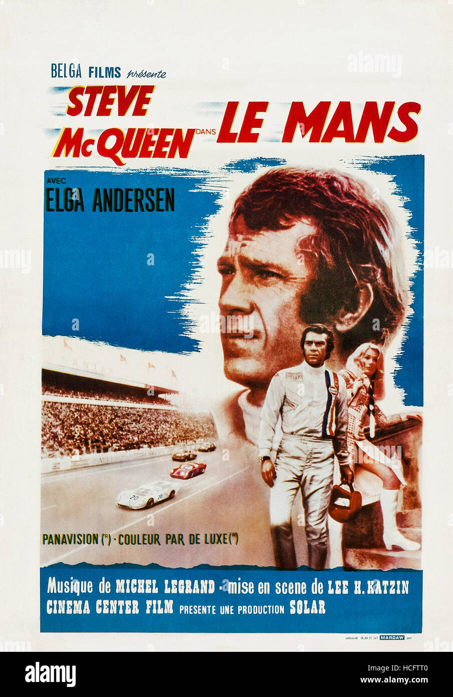 LE MANS, French poster, Steve McQueen, Elga Andersen, 1971 Stock Photo ...