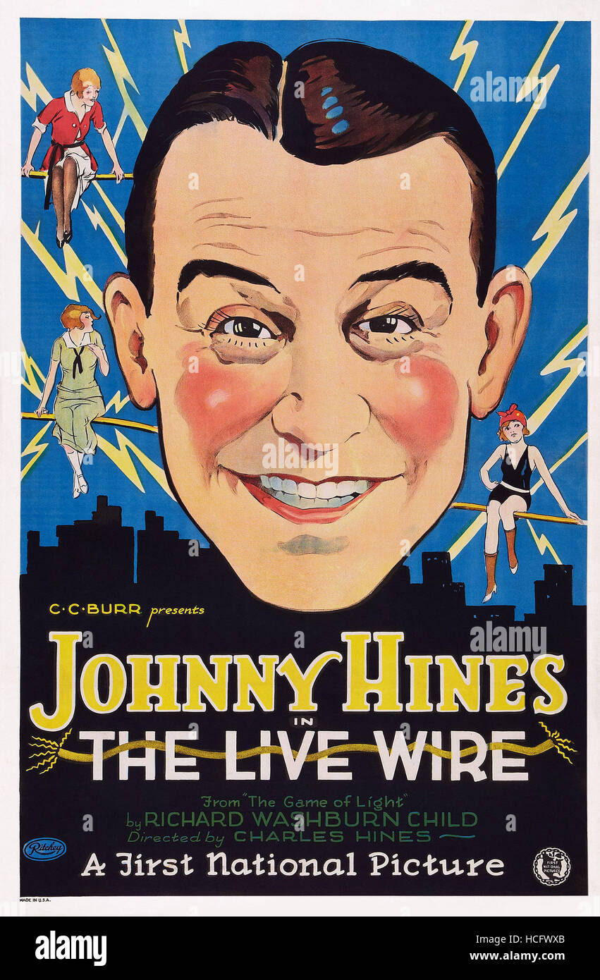 THE LIVE WIRE, US poster art, Johnny Hines, 1925 Stock Photo - Alamy