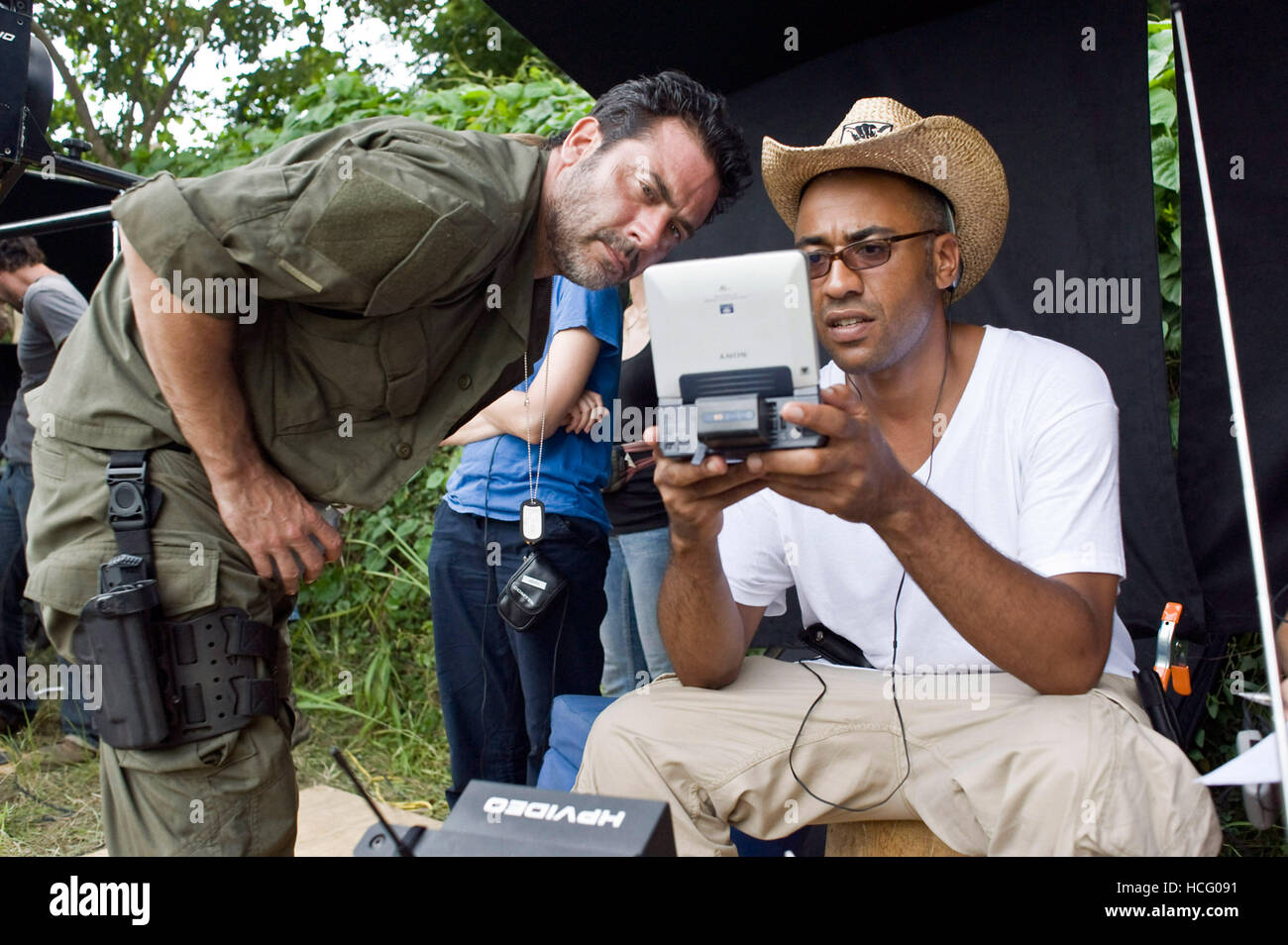 THE LOSERS, from left: Jeffrey Dean Morgan, director Sylvain White, on ...