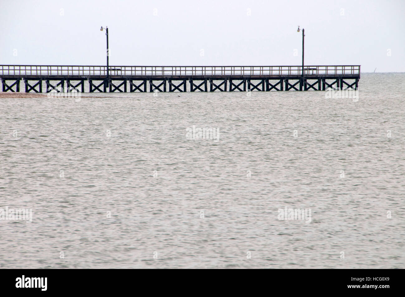 Aransas Bay fishing pier, Goose Island State Park, Texas Stock Photo ...