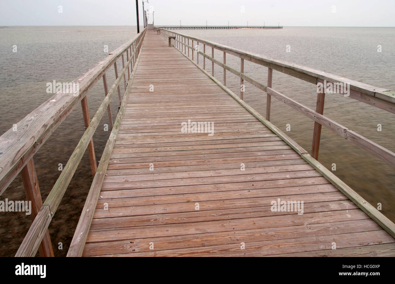 Aransas Bay fishing pier, Goose Island State Park, Texas Stock Photo ...