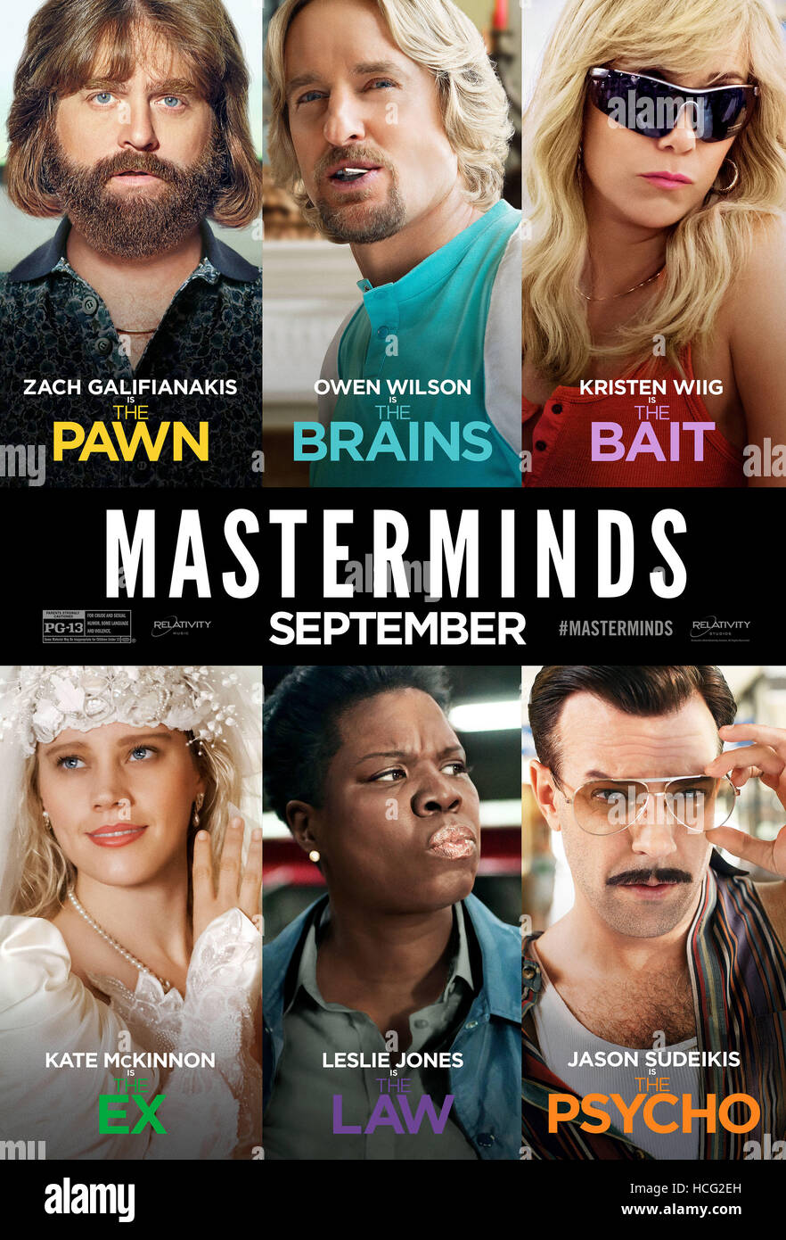 MASTERMINDS, US poster, top l-r: Zach Galifianakis, Owen Wilson ...