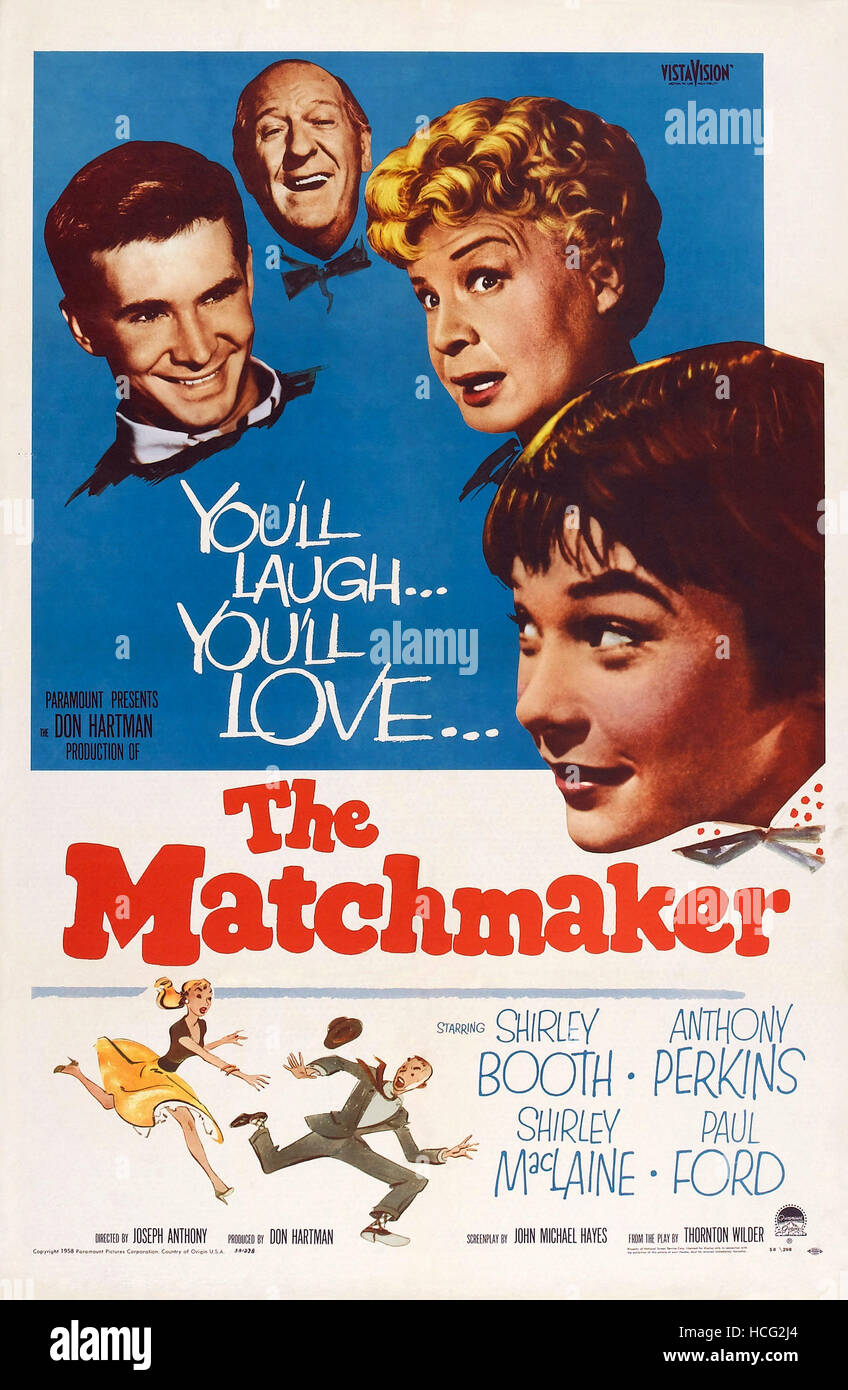 THE MATCHMAKER, US poster, from left: Anthony Perkins, Paul Ford ...