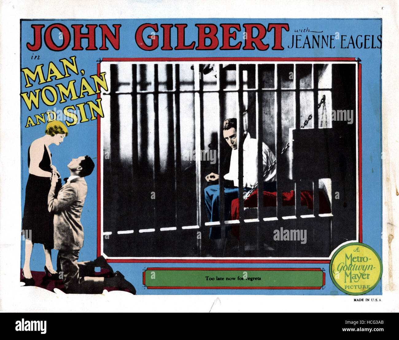 MAN, WOMAN AND SIN, from left, Jeanne Eagels, John Gilbert, 1927 Stock ...
