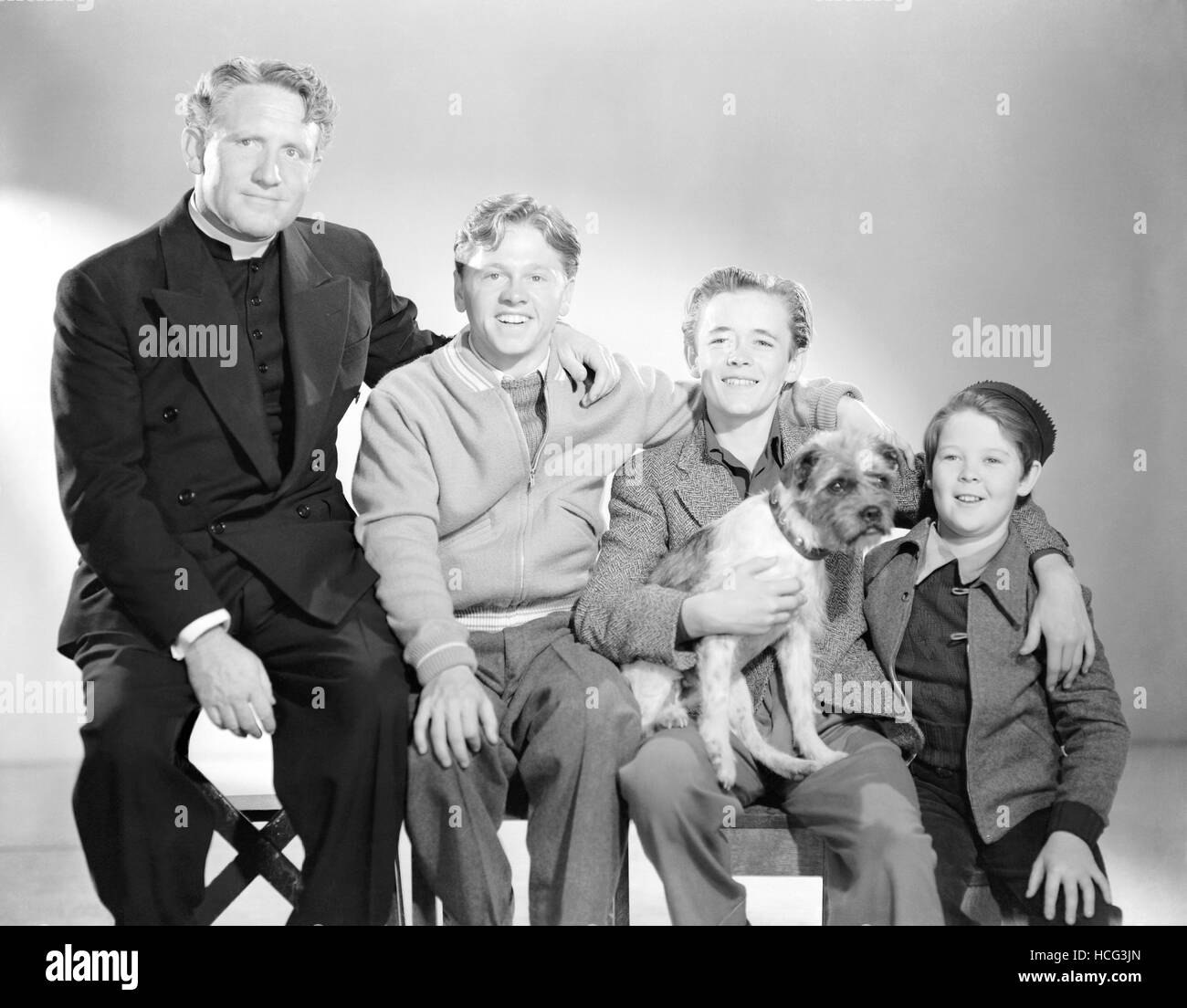 MEN OF BOYS TOWN, Spencer Tracy, Mickey Rooney, Larry Nunn, Bobs Watson ...