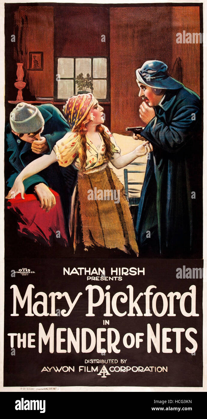 THE MENDER OF NETS, US poster art, Mary Pickford, (center), 1912 Stock ...