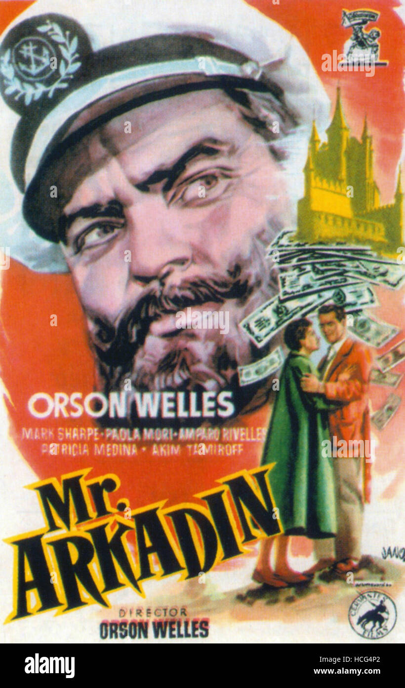 CONFIDENTIAL REPORT, (aka MR. ARKADIN), Orson Welles on poster art ...