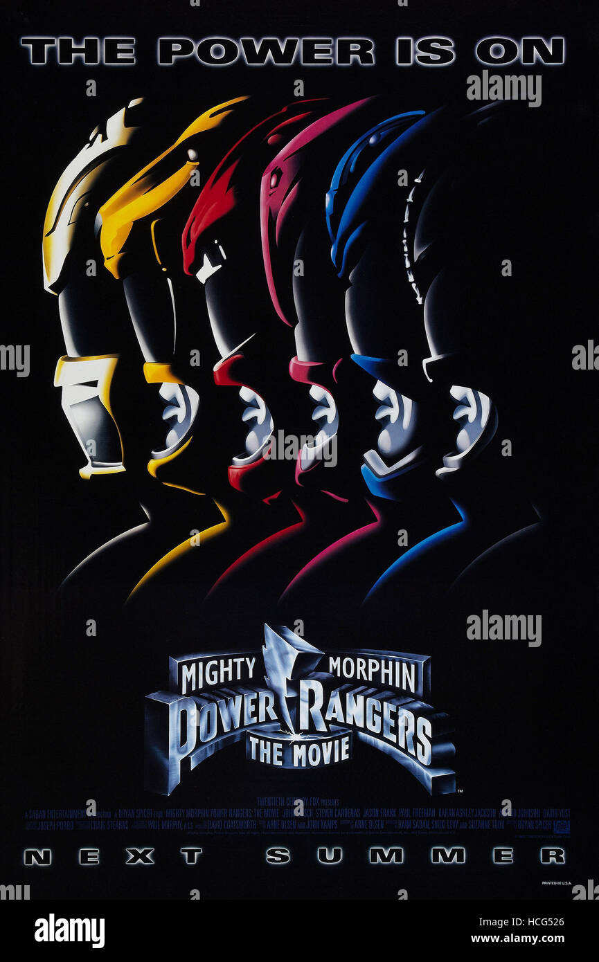 MIGHTY MORPHIN POWER RANGERS: THE MOVIE, US advance poster art, 1995 ...