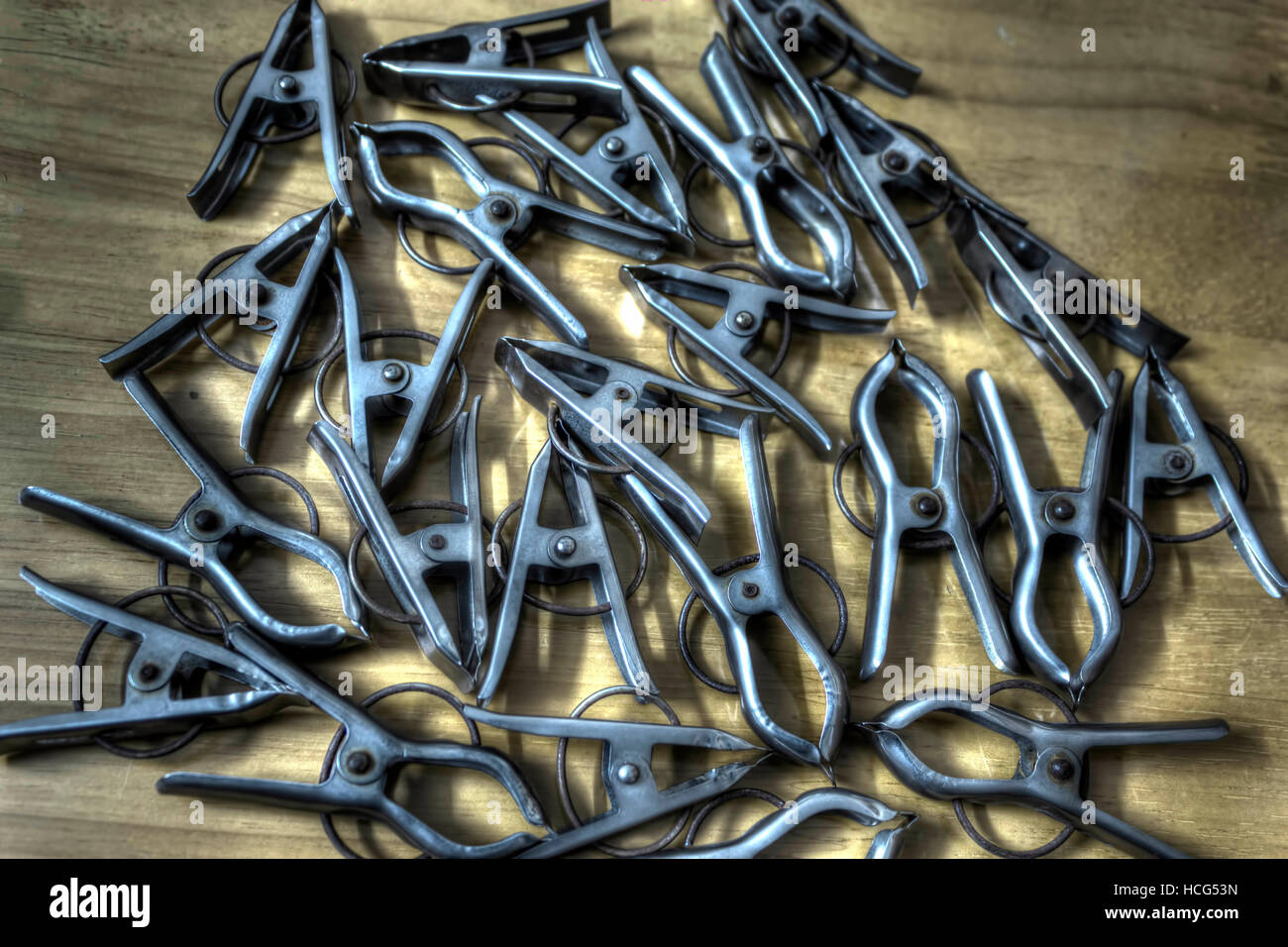 Hanging dryer clips. Suitable for both indoor and outdoor use Stock ...