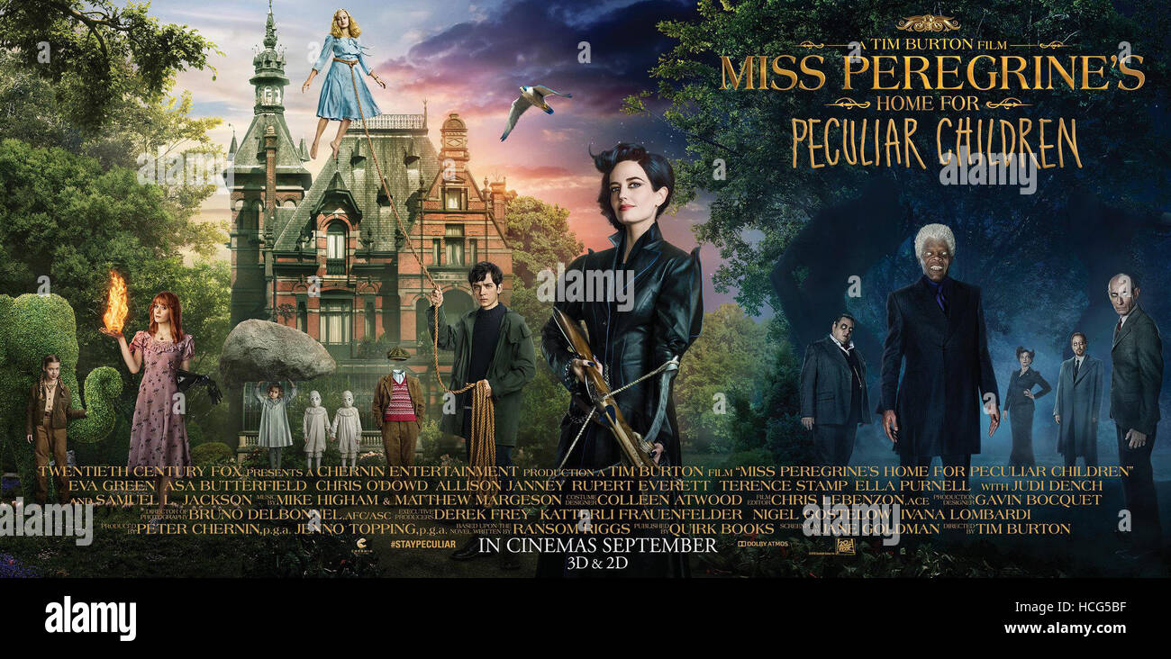 MISS PEREGRINE'S HOME FOR PECULIAR CHILDREN, British banner poster, top ...