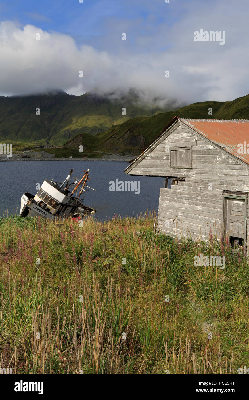 Captains Bay, Unalaska Island, Aleutian Islands, Alaska, USA Stock ...