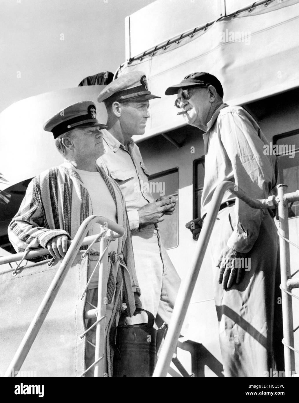 MISTER ROBERTS, from left: James Cagney, Henry Fonda, director John ...