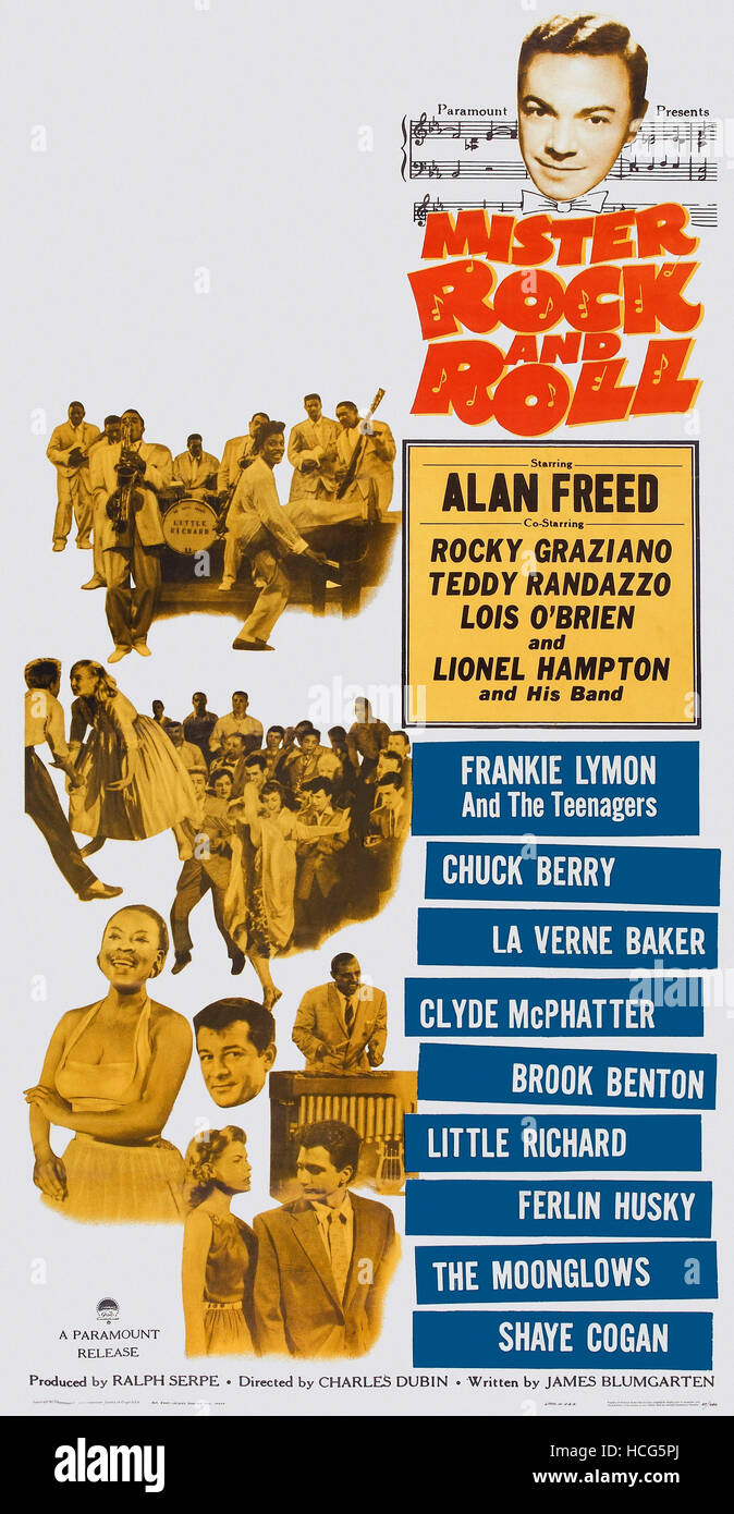 MISTER ROCK AND ROLL, US poster art, top right: Alan Freed; below on ...