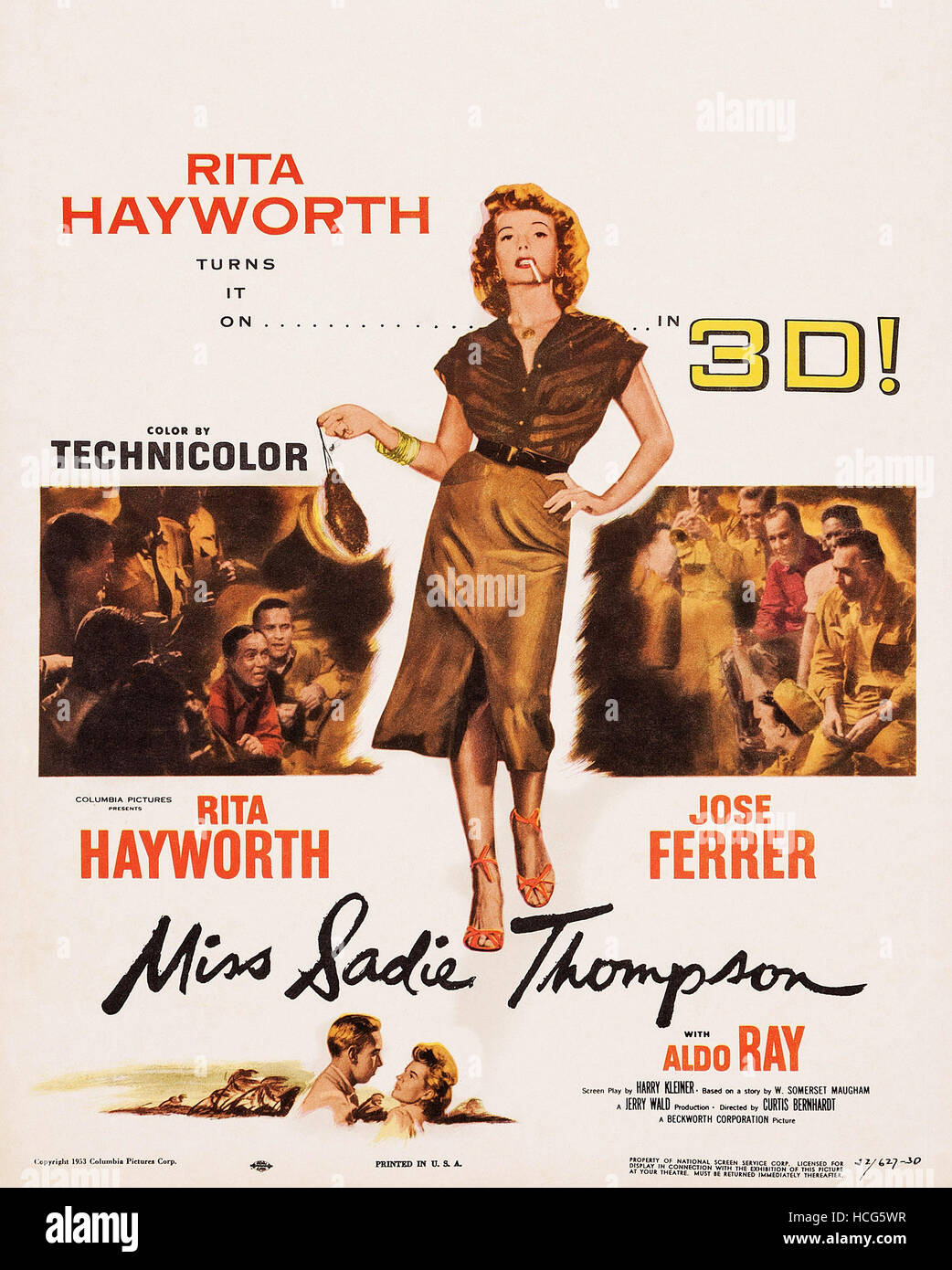 MISS SADIE THOMPSON, US poster art, Rita Hayworth, 1953 Stock Photo - Alamy