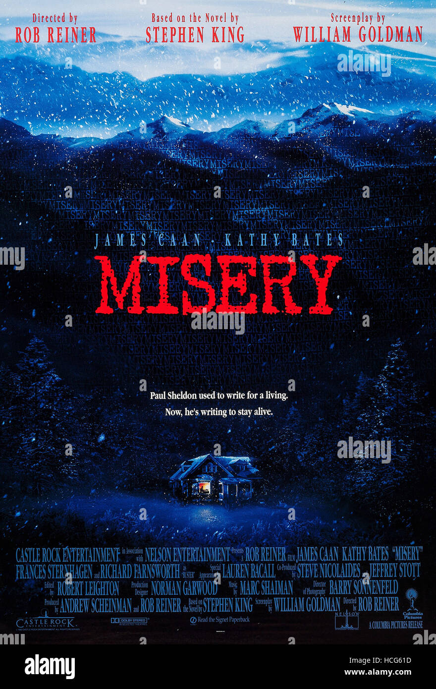 MISERY, US poster art, 1990, ©Columbia Pictures/courtesy Everett ...