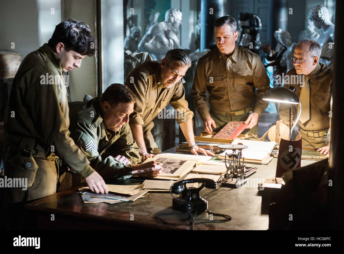 THE MONUMENTS MEN, from left: Dimitri Leonidas, John Goodman, George ...
