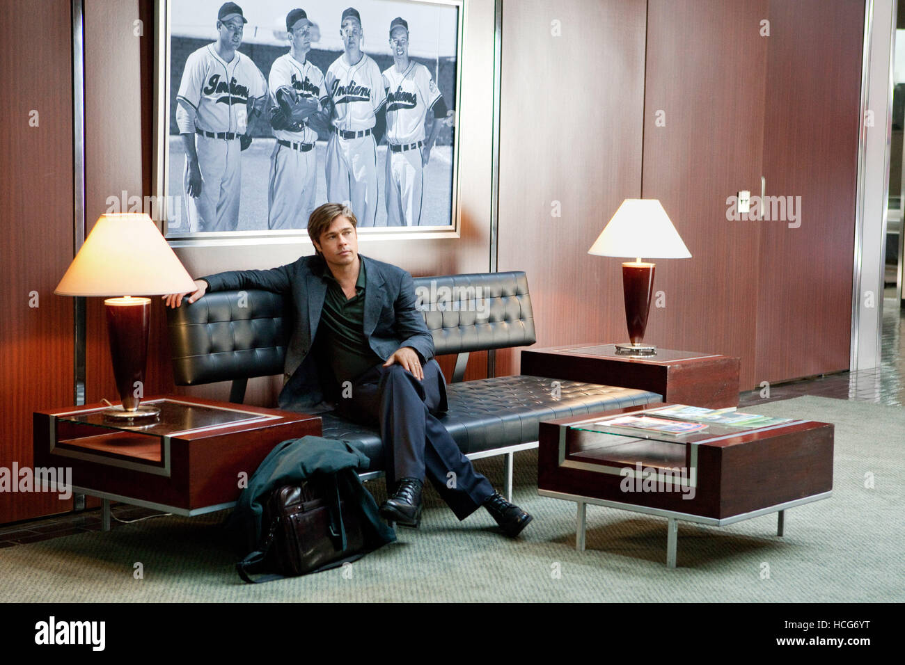 MONEYBALL, Brad Pitt; from left in photo: pitchers Early Wynn, Bob ...