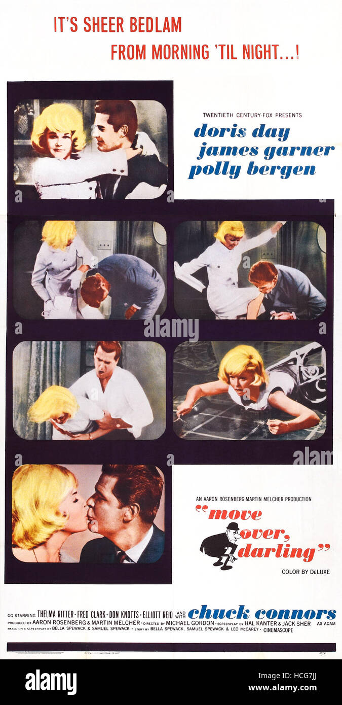MOVE OVER, DARLING, US poster, bottom from left: Doris Day, James ...