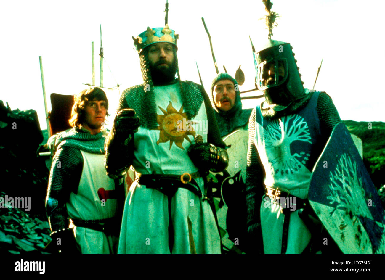 MONTY PYTHON AND THE HOLY GRAIL, rear from left: Michael Palin, Eric ...