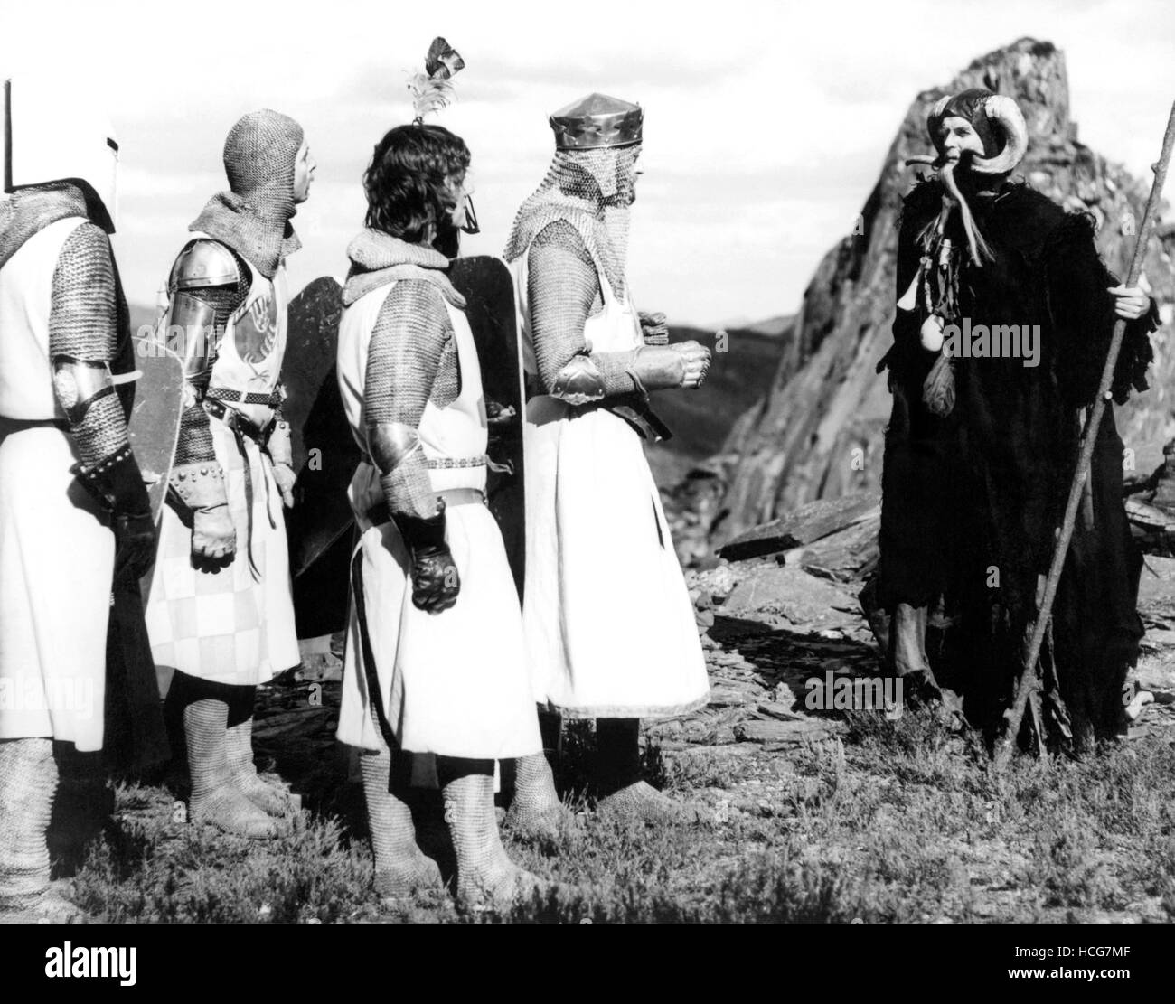 MONTY PYTHON AND THE HOLY GRAIL, Eric Idle (second from left), Graham ...